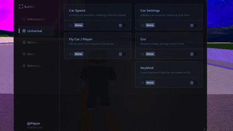 Universal Script 📌 | Rewrite Universal Car Speed best Lunax Hub — Roblox Scripts | ScriptBlox