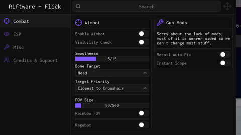 Universal Script 📌 | Riftware FLICK FLEE THE FACILITY FLY NOCLIP — Roblox Scripts | ScriptBlox