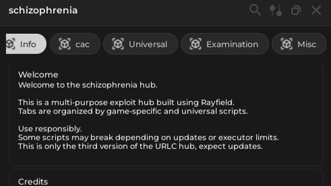 Universal Script 📌 | URLC Schizophrenia Hub Universal — Roblox Scripts | ScriptBlox