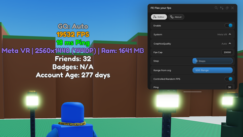 Flex Your FPS And Ping! | FE flex your fps - easy key system — Roblox Scripts | ScriptBlox