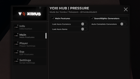 Pressure | YOXI HUB SCRIPT — Roblox Scripts | ScriptBlox