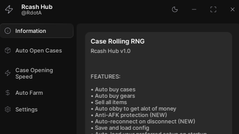 Case Rolling RNG | Rcash Hub KEYLESS — Roblox Scripts | ScriptBlox