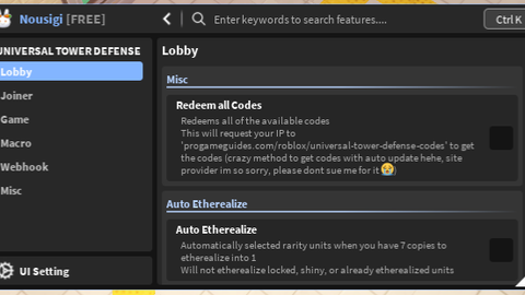 [💥0.75💥] Universal Tower Defense | Nousigi Hub — Roblox Scripts | ScriptBlox