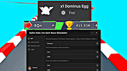 Go Kart Race Simulator | Semi Inf Wins Inf power and more — Roblox Scripts | ScriptBlox