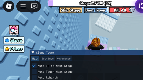 Cloud Tower | Auto Checkpoint And Rebirth And More — Roblox Scripts ...