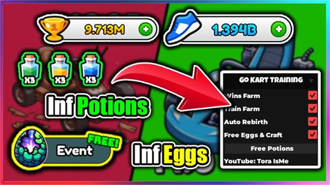 Go Kart Training | INF Eggs INF Potions Fast Farm — Roblox Scripts ...