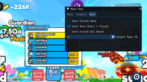 Gym Race Simulator | Script Auto click and More — Roblox Scripts | ScriptBlox
