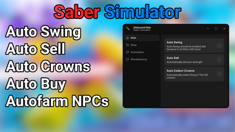 [UPD🎄] Saber Simulator | Auto Swing Auto Buy Auto Crowns Autofarm NPCs ...