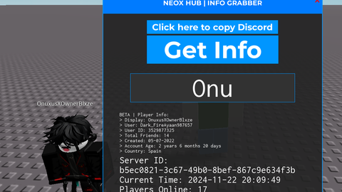 Universal Script 📌 | NEOX HUB INFO GRABBER — Roblox Scripts | ScriptBlox