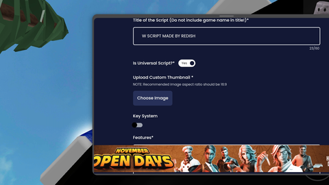 Universal Script 📌 | W SCRIPT MADE BY REDISH — Roblox Scripts | ScriptBlox