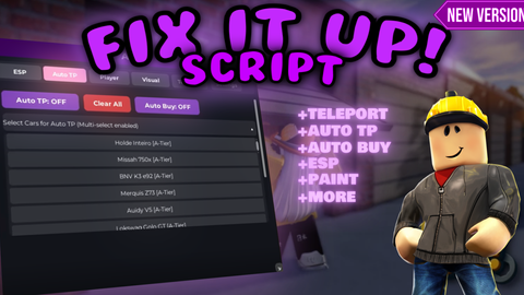 [CUSTOM TIRES!] Fix It Up! | Dumbs Menu — Roblox Scripts | ScriptBlox