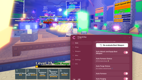 [ASCENSIONS] Forge & Slay! | BEST OP AUTOMATION WITH WORKING FEATURES — Roblox Scripts | ScriptBlox