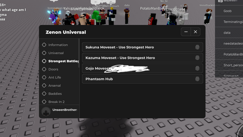 Universal Script 📌 | Zenon universal lots of games — Roblox Scripts | ScriptBlox