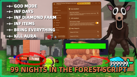 [💥] 99 Nights in the Forest 🔦 | Insta Win| Inf diamonds | God Mode | Kill Aura | Bring Stuff ...