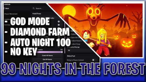 [🎃] 99 Nights in the Forest 🔦 | GODMODE INF DAYS 300+ Gems Per Hour ...