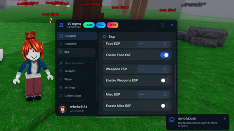 99 Nights in the Forest 🔦 | nazuro script - keyless — Roblox Scripts ...